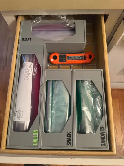 Gridfinity Ziploc Bag Holder & Organizer w/ Labels - Free 3D Print ...