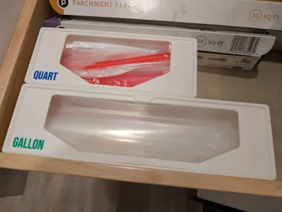 Gridfinity Ziploc Bag Holder & Organizer w/ Labels by KeKap - MakerWorld