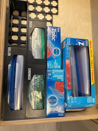 Gridfinity Ziploc Bag Holder & Organizer w/ Labels by KeKap MakerWorld ...