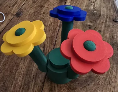 Brick-Style Flower Decoration by Dr_EGfish MakerWorld: Download Free 3D Models