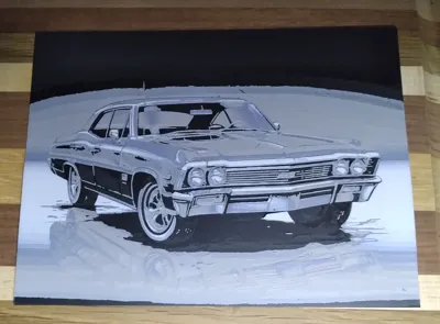 Hueforge Fan Art - Movie Car Series - 1967 Chevy Impala 4 door ...