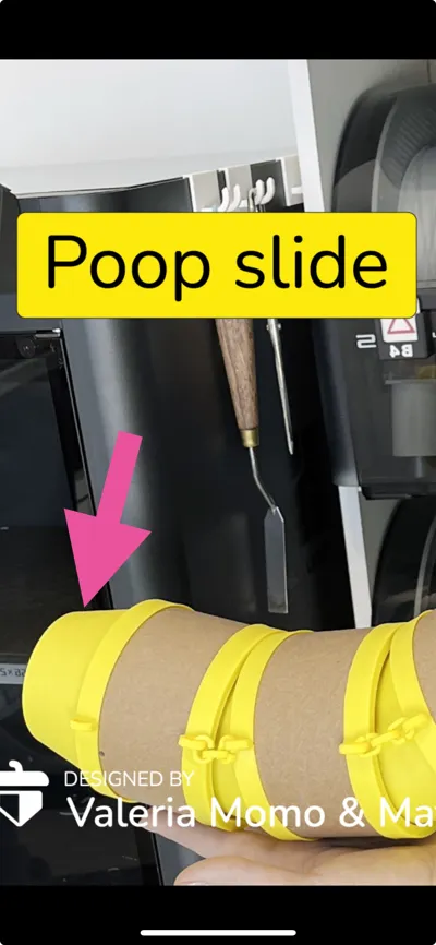 Poop Chute with Bambu Cardboard Spools P1S / X1C by Valeria Momo ...