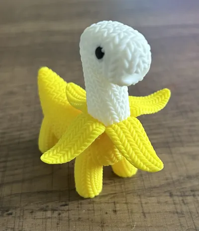 Cute Knitted Banana-Saurus by Zavrell MakerWorld: Download Free 3D Models