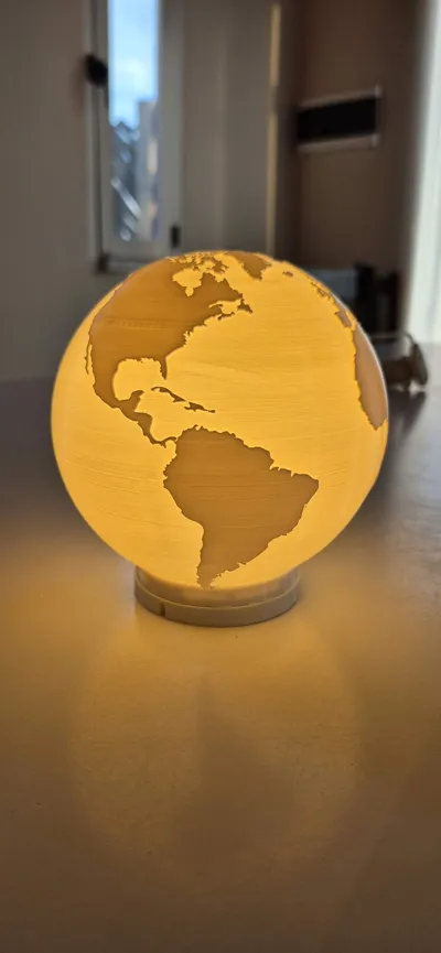Earth Globe LED Lamp Kit 001 by Franken 3D MakerWorld: Download Free 3D ...