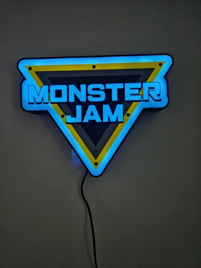 Monster Jam Logo Lightbox - Free 3D Print Model - MakerWorld