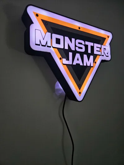 Monster Jam Logo Lightbox - Free 3D Print Model - MakerWorld