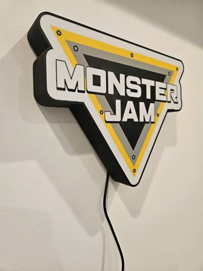 Monster Jam Logo Lightbox - Free 3D Print Model - MakerWorld