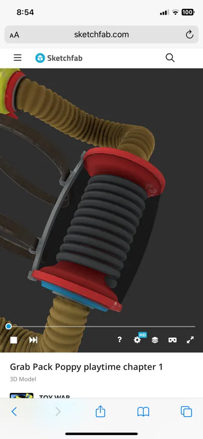 Omni-Red Grabpack Hand by poppy playtime 3d prints - MakerWorld