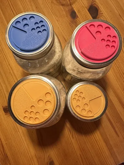 Mason jar lid v2 with three openings by ML Innovation - MakerWorld