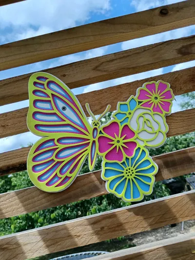 Customizable Floral Butterfly - Free 3D Print Model - MakerWorld