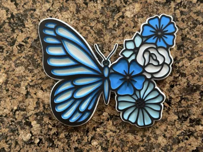 Customizable Floral Butterfly by LayerAtATime - MakerWorld