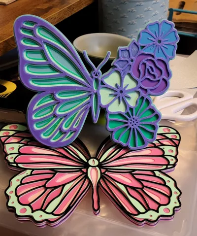 Customizable Floral Butterfly by LayerAtATime - MakerWorld