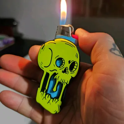Melting Skull lighter case by BatChips MakerWorld: Download Free 3D Models