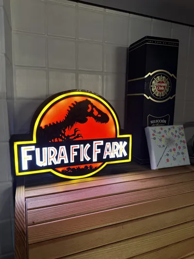 Furafic Fark lightbox (Jurassic Park meme) by 3Demoniak - MakerWorld