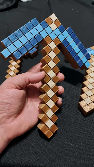 Customizable Minecraft Pickaxe - Free 3D Print Model - MakerWorld