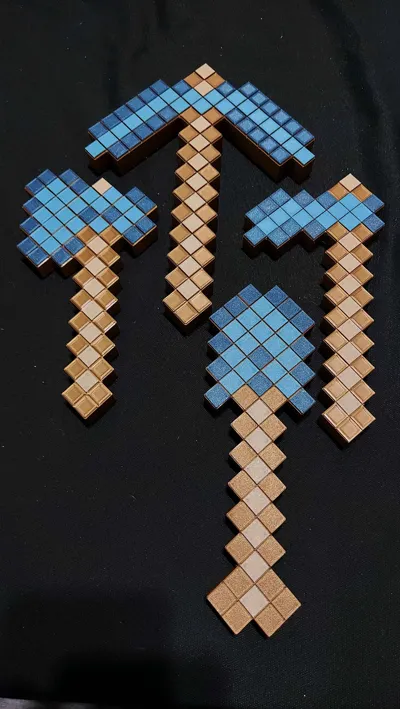 Customizable Minecraft Pickaxe - Free 3D Print Model - MakerWorld