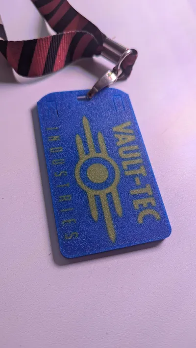 Fallout badge holder Vault Tec ID card holder by Fabbiotto MakerWorld ...