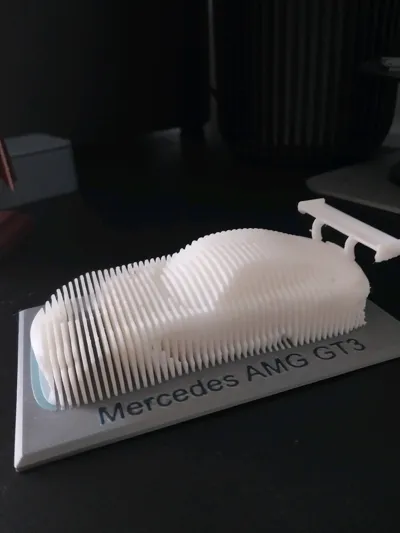 Mercedes AMG GT3 EVO Layered Sculpture by nameless_fox MakerWorld: Download Free 3D Models