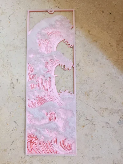 The Great Wave [Framed] - Bookmark - Free 3D Print Model - MakerWorld