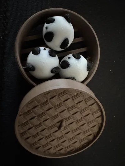 Panda Bun Fidget Keychain (Dim Sum) by Jefflynn MakerWorld: Download ...