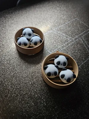 Panda Bun Fidget Keychain (Dim Sum) by Jefflynn MakerWorld: Download ...
