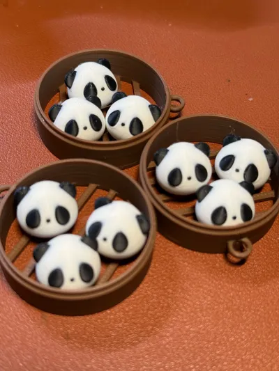 Panda Bun Fidget Keychain (Dim Sum) - Free 3D Print Model - MakerWorld