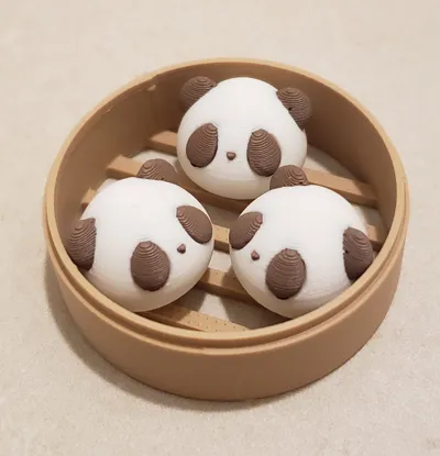 Panda Bun Fidget Keychain (Dim Sum) by Jefflynn MakerWorld: Download ...