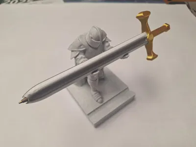 Knight of the Quill Medieval Knight Pen Holder - Free 3D Print Model ...
