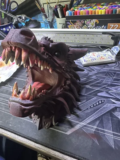 Wall Mounted Dragon Head Trophy by Bobelism MakerWorld: Download Free ...