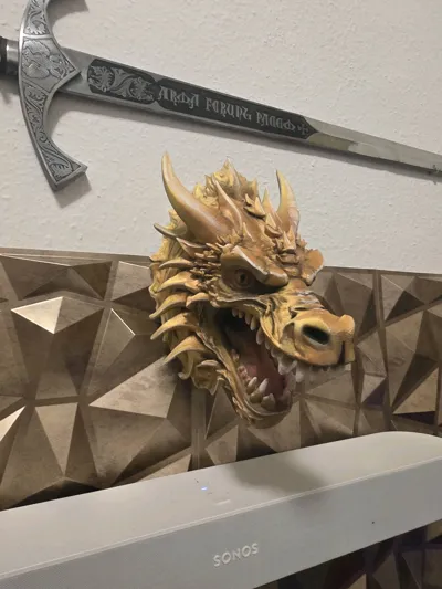 Wall Mounted Dragon Head Trophy by Bobelism MakerWorld: Download Free ...