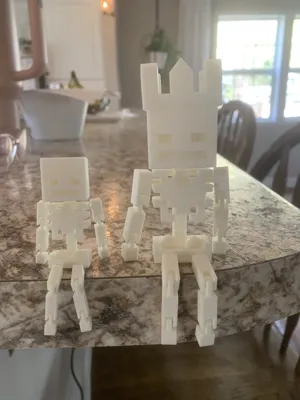 Minecraft Print-in-Place Highly Articulated Skeleton Keychain/Pendant ...
