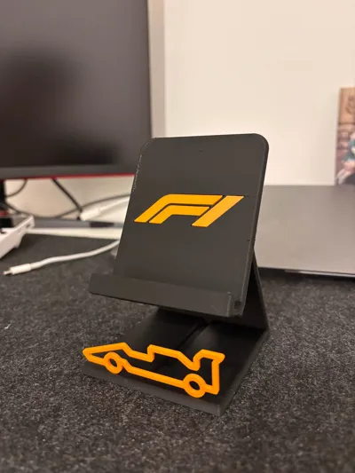 Formula 1 Phone stand (No AMS) - Free 3D Print Model - MakerWorld