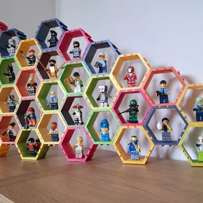 Lego Figur Display Stand Hexagon Honeycomb Remixed by Gamehunter ...