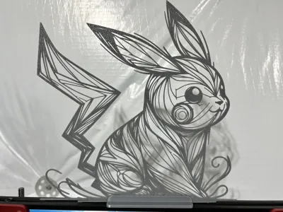 Flowing Line Art Pikachu by The line art guy - MakerWorld