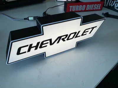 Chevrolet logo led light box by Nostalgicprints MakerWorld: Download ...