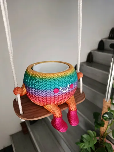 Knitted Swing Planter (NO AMS) - Free 3D Print Model - MakerWorld