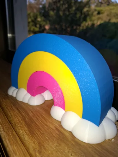 Rainbow Cloud Money Box (Cash Box Piggy Bank) - Free 3D Print Model ...