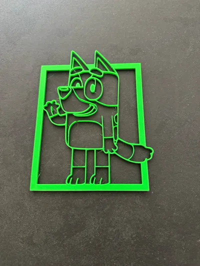 Bluey Line Art Sign - Free 3D Print Model - MakerWorld