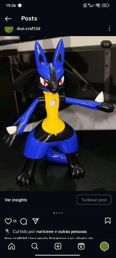 Lucario Pokemon Model; No AMS Needed - Split by ABC3D Models MakerWorld: Download Free 3D Models