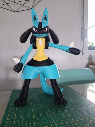Lucario Pokemon Model; No AMS Needed - Split by ABC3D Models MakerWorld: Download Free 3D Models