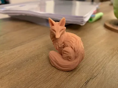 Wood-Carved Fox by Triple G Workshop - MakerWorld