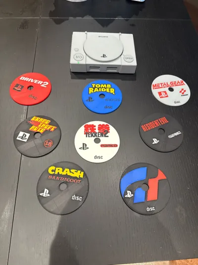 Playstation 1 Console + 12 Game Coasters by VarthDader MakerWorld ...