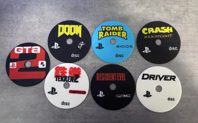 Playstation 1 Console + 12 Game Coasters by VarthDader MakerWorld ...