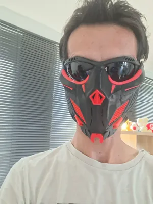 Tactical Airsoft Cyberpunk Cosplay Mask - Free 3D Print Model - MakerWorld