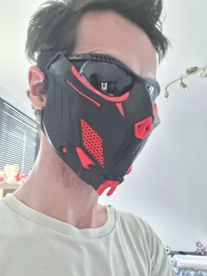 Tactical Airsoft Cyberpunk Cosplay Mask - Free 3D Print Model - MakerWorld
