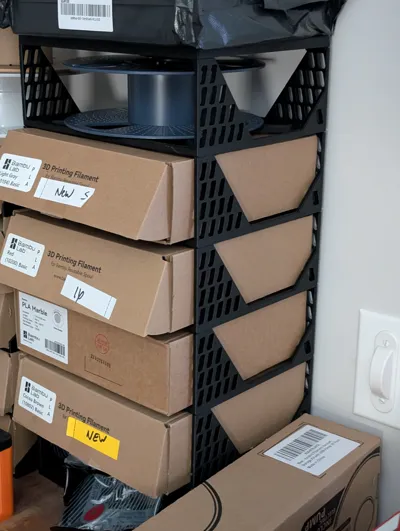 Filament storage stack Bambu boxes stackable trays - Free 3D Print ...