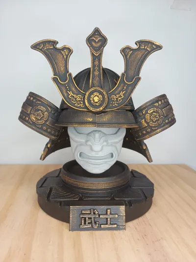 Samurai Helmet - Display by Mango3D MakerWorld: Download Free 3D Models