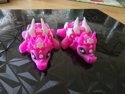 Tiny Starry Flexi Dragon by PinkyWings MakerWorld: Download Free 3D Models