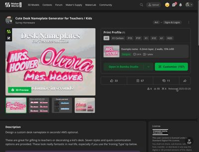 Cute Desk Nameplate Generator for Teachers / Kids by Surrey ...