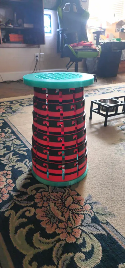 Heavy-Duty Collapsible Stool – Print-in-Place 40cm - Free 3D Print ...